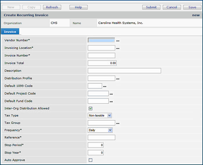 Using Recurring Invoices